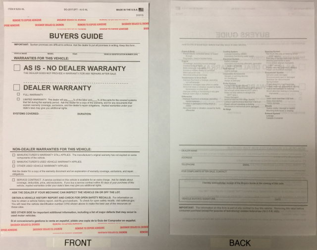 8250-NL-17 NCR Buyer's Guide 2 Part Tape with No Lines