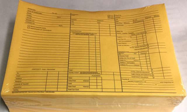 A Plus Dealer Supplies Sells 3 in 1 Preprinted Buff Vehicle Deal ...