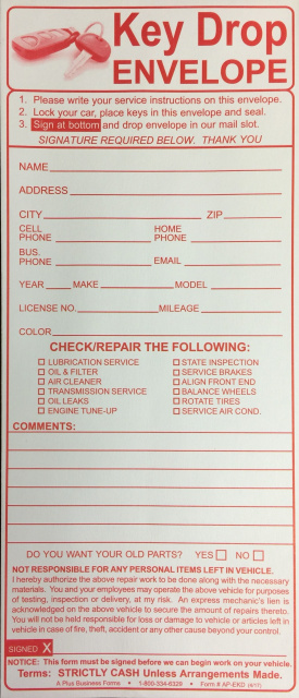 A Plus Dealer Supplies Sells Early Bird Night Owl Key Drop Envelopes ...